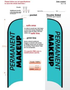 Custom Permanent Makeup Flag - Large Double Sided Feather Flag Kit ...