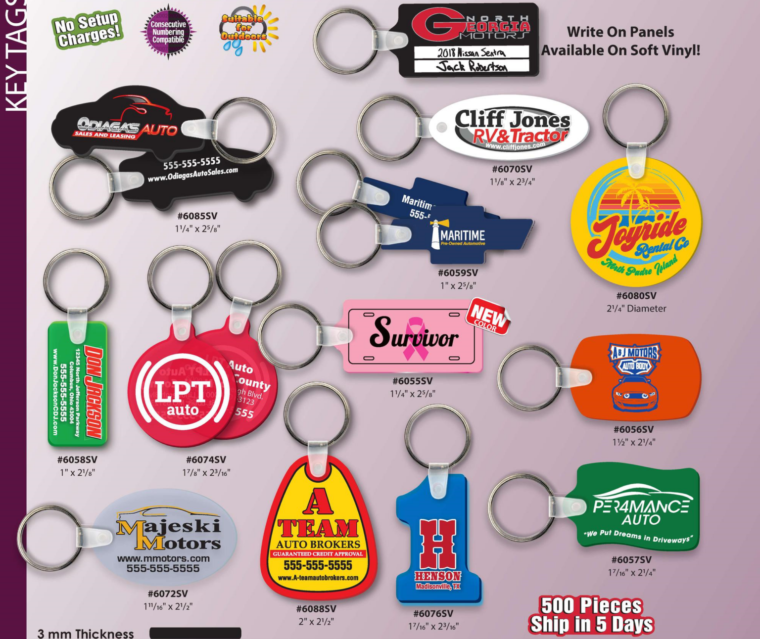 Soft Vinyl Keychains with Custom Imprint - Auto Dealer Supplies :Auto ...